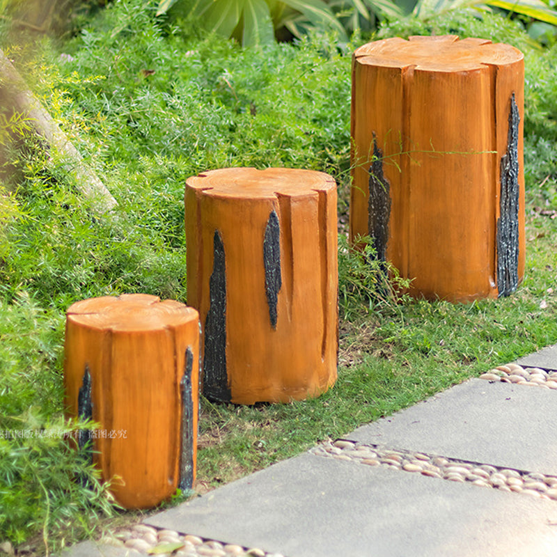 Traditional Rustic Waterproof Solar Tree Stump Resin & FRP LED Outdoor ...